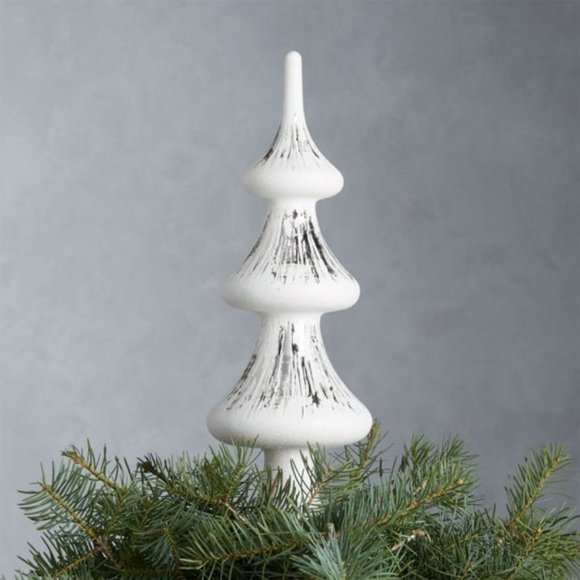 Crate&Barrel | Holiday | Home Crate Barrel Glass White Silver Tree ...